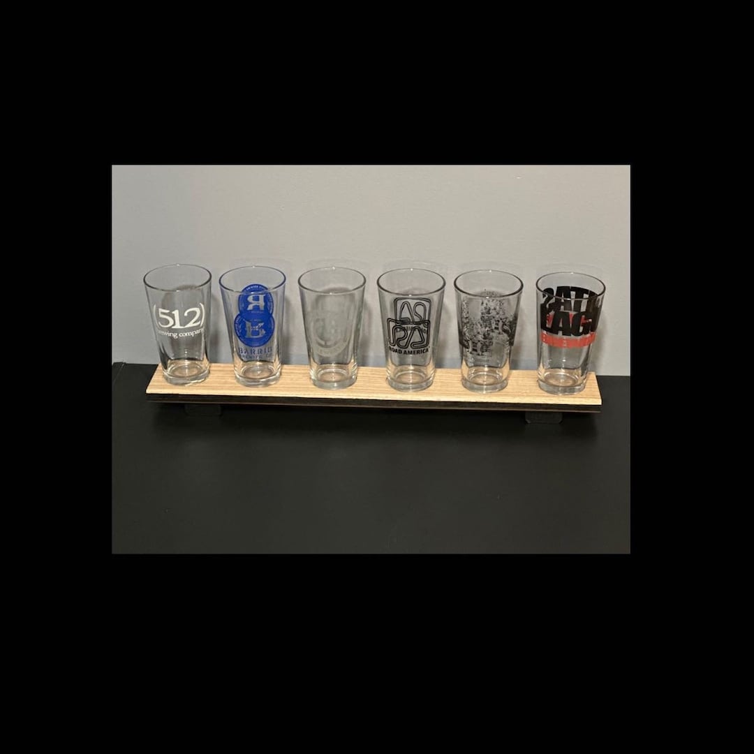 Pint Beer Glass6 Bar Top Display Shelf Nat/black - Etsy