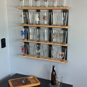 Pint Beer Glass(24) Display Natural/black Oak - Etsy