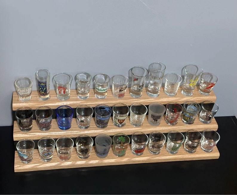 Bar Top Shot Glass (33) Display Nat/black - Etsy