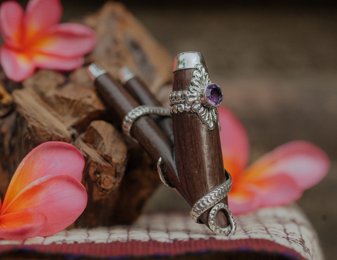 Dewata Snake Double Nostril Silver Kuripe. High Quality Pipe for Rapé ...