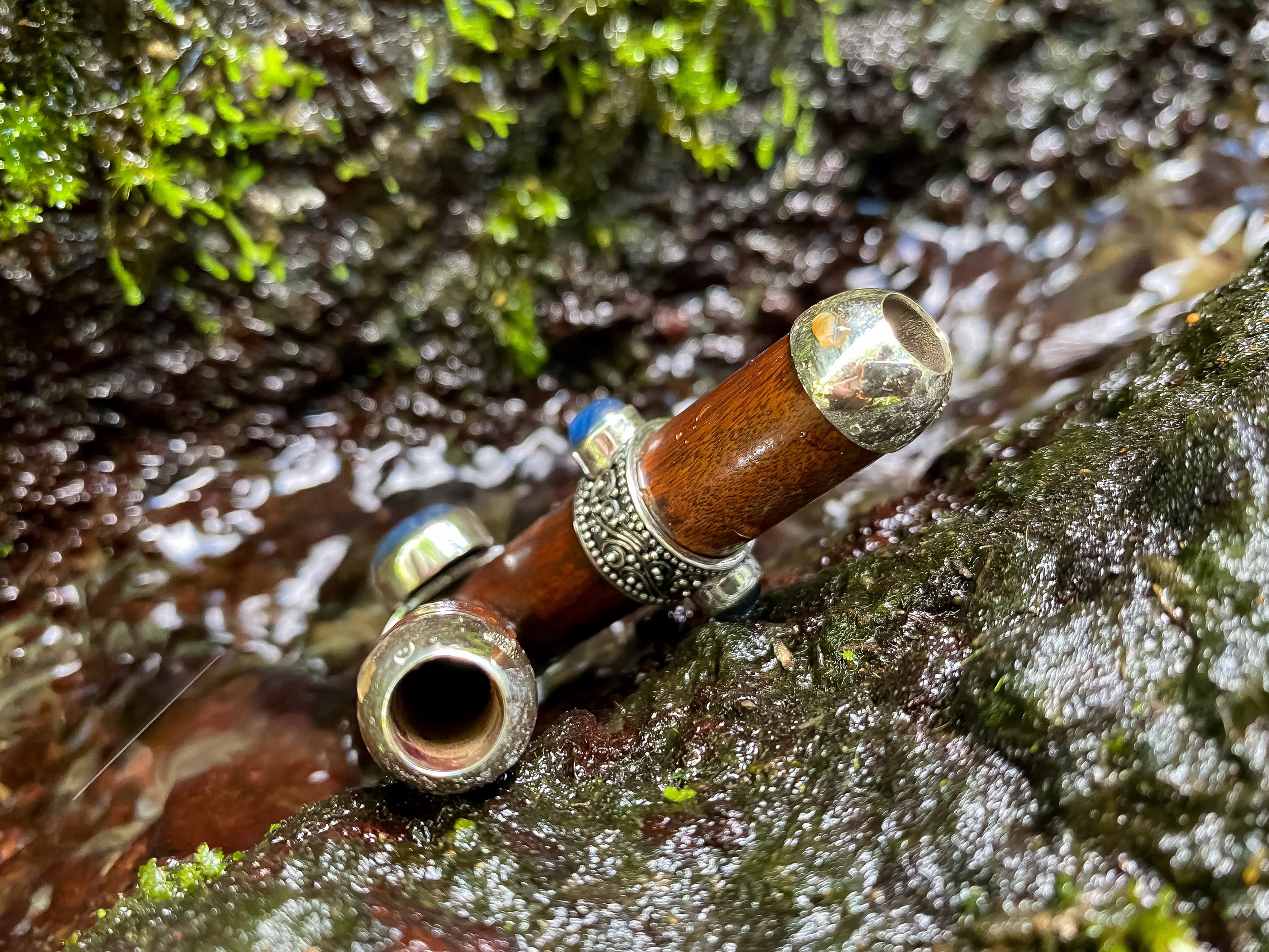 Premium collectible Kuripe Exclusive Stigi wood, Silver, Kyanite stones ...