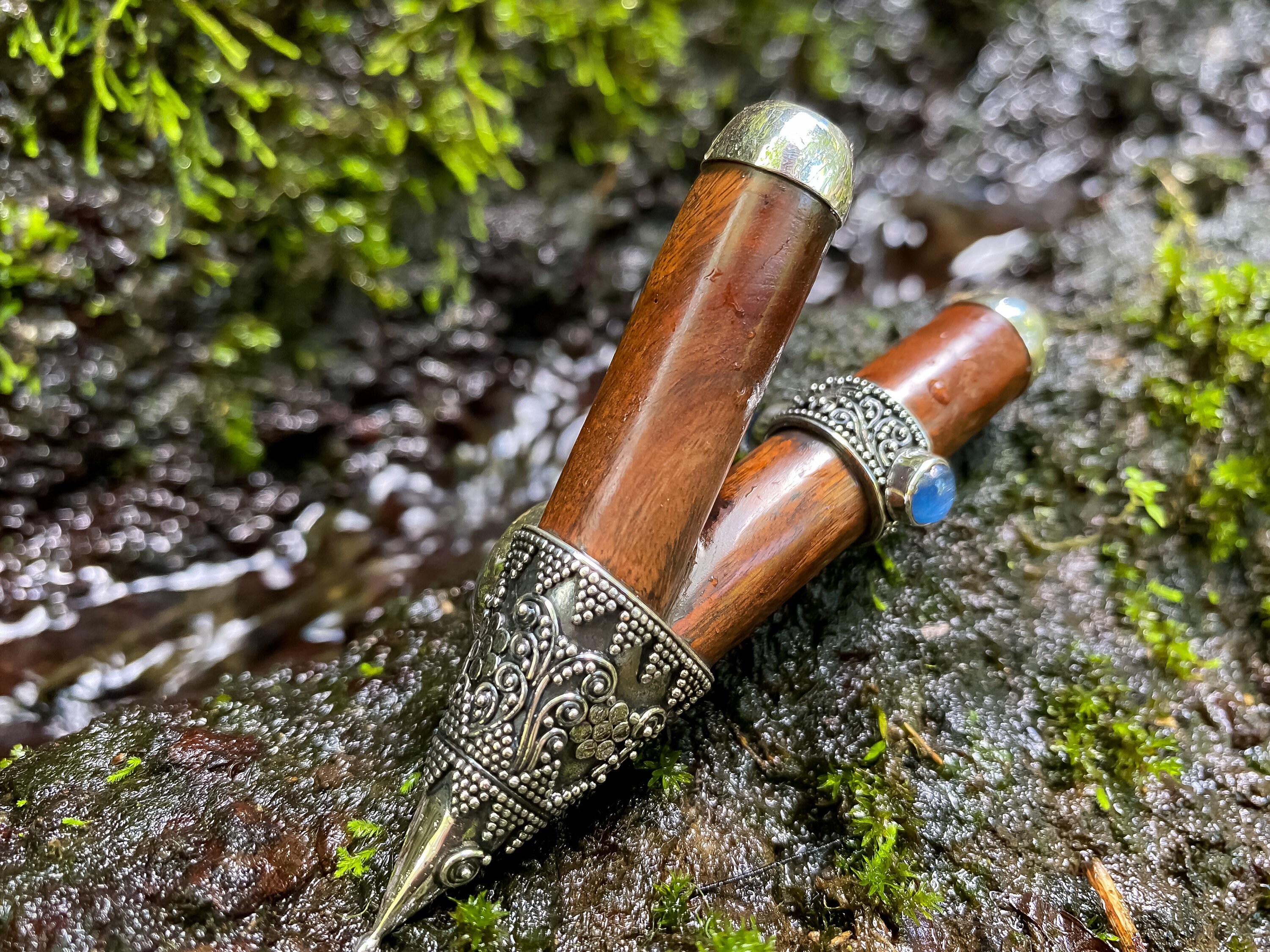 Premium collectible Kuripe Exclusive Stigi wood, Silver, Kyanite stones ...