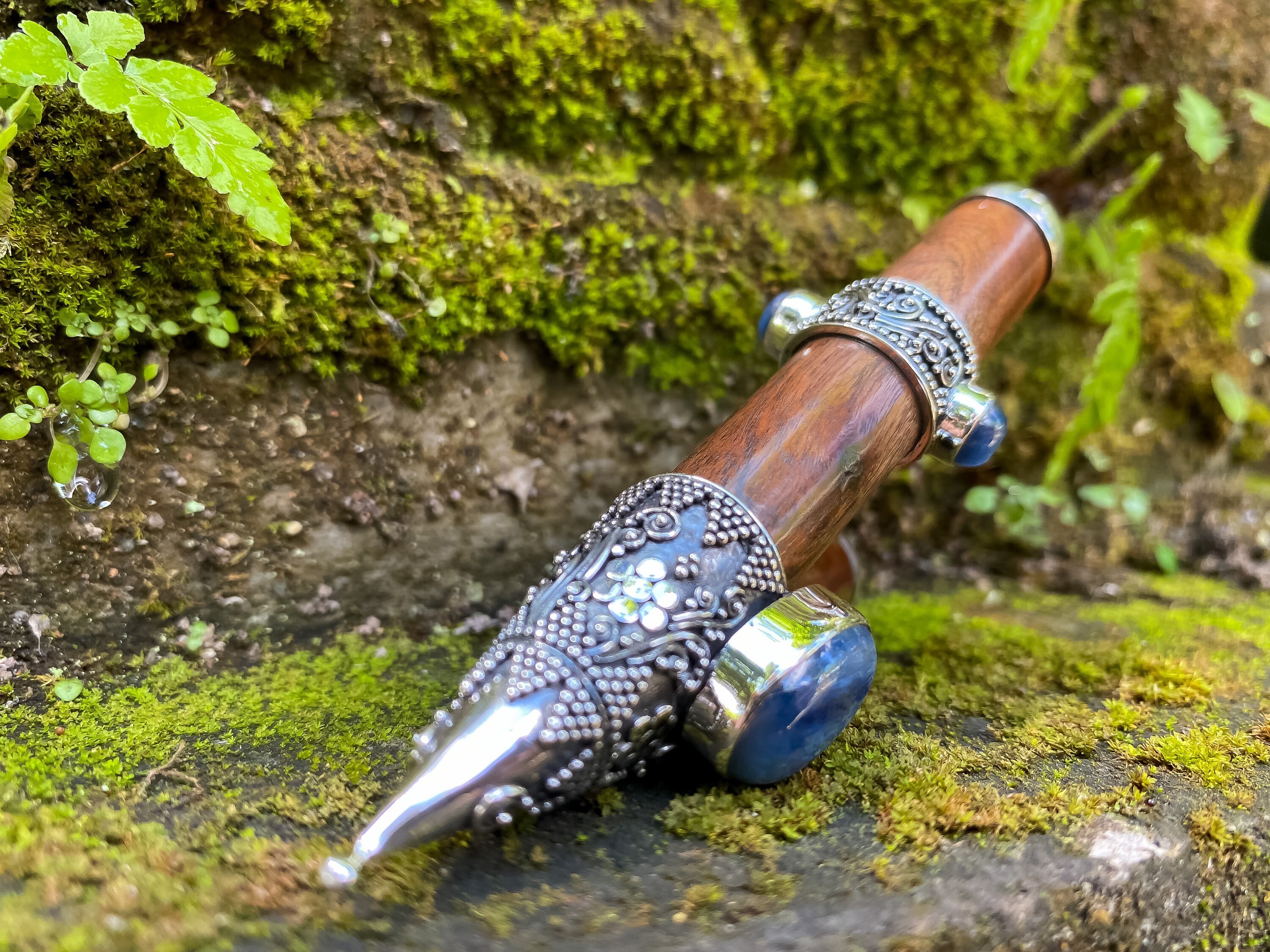 Premium collectible Kuripe Exclusive Stigi wood, Silver, Kyanite stones ...