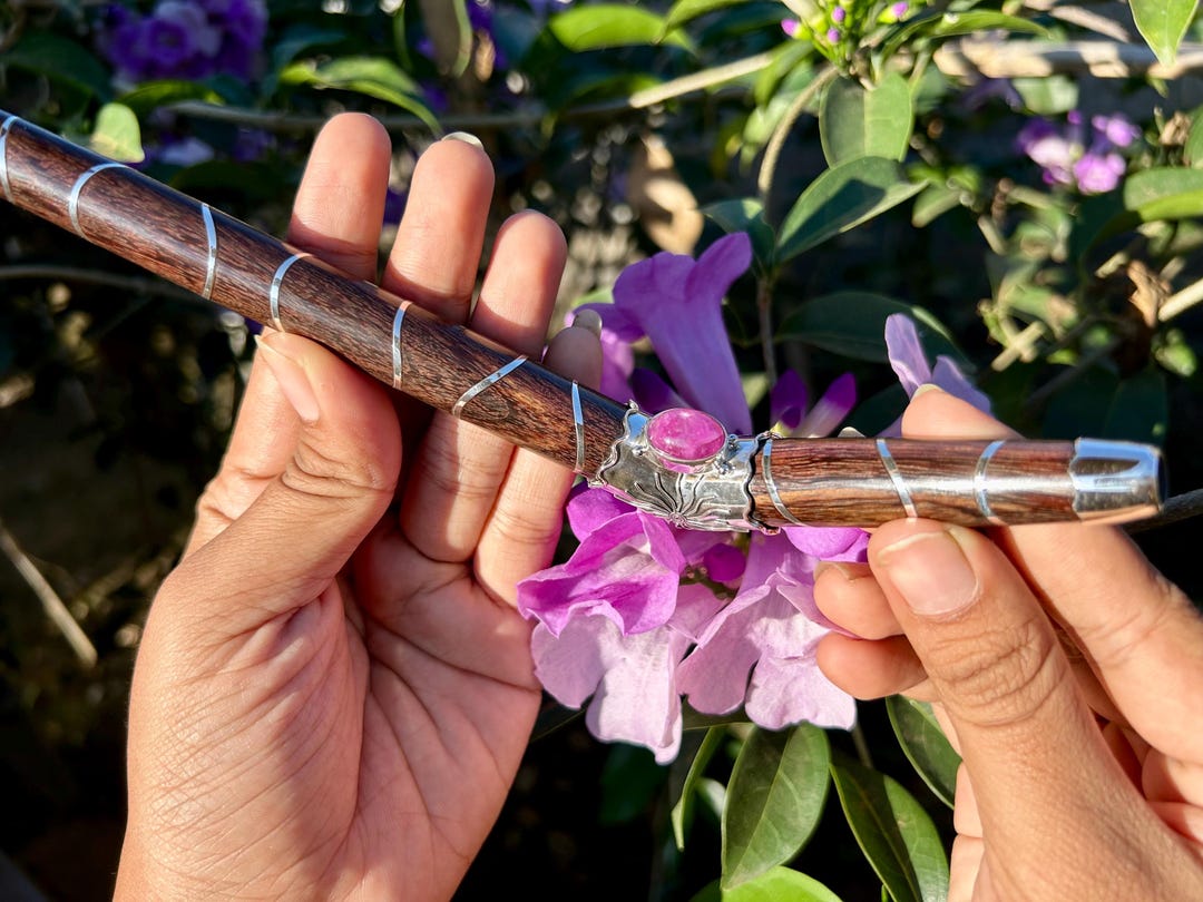 Red Ruby Silver Line Tepi Pipe, Tamarind Wood, High Quality Balinese ...