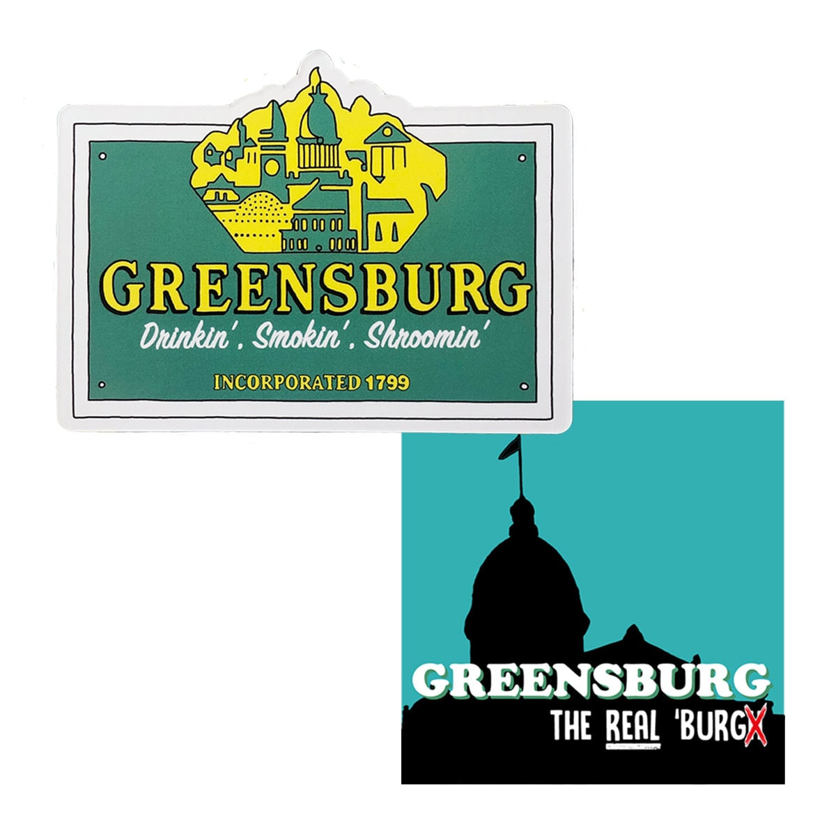 Greensburg Sticker 2 Pack pegatinas de vinilo Greensburg PA Pensilvania ...