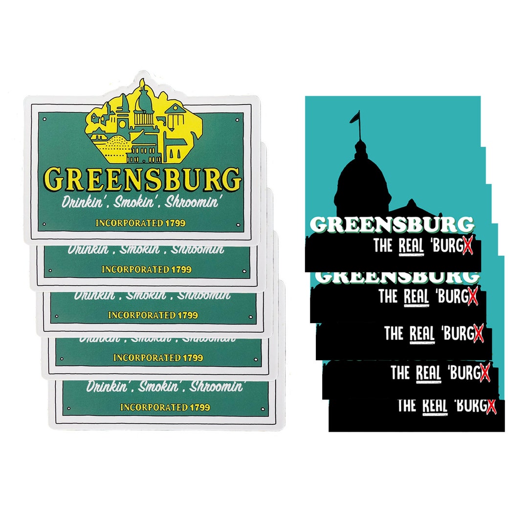 10 Pack of Greensburg Vinyl Stickers - the Real 'burg - Drinkin ...