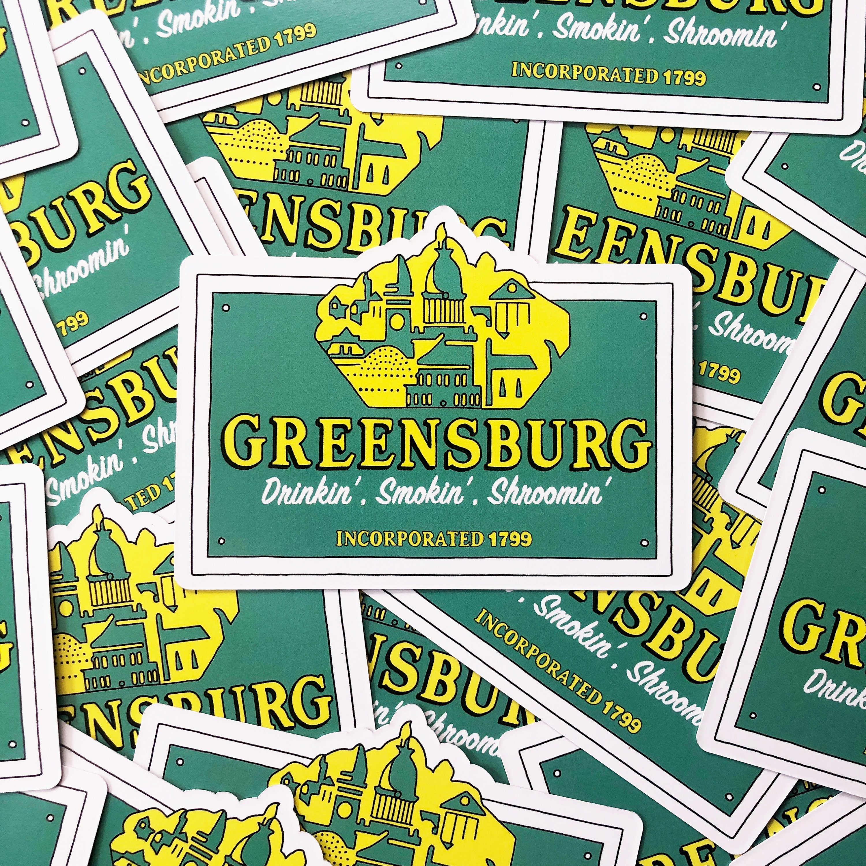 Greensburg Sticker 2 Pack pegatinas de vinilo Greensburg PA Pensilvania ...
