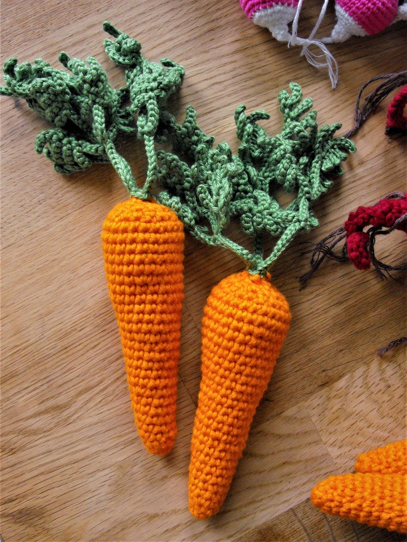 Crochet Carrot Stuffed Amigurumi Vegetables Play Food | Etsy