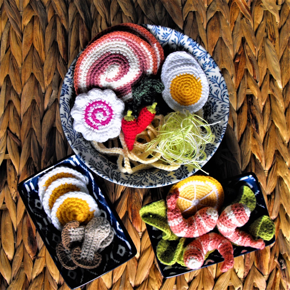 Ramen Soup Crochet Play Food Set Fake Food for Kids Kitchen - Etsy