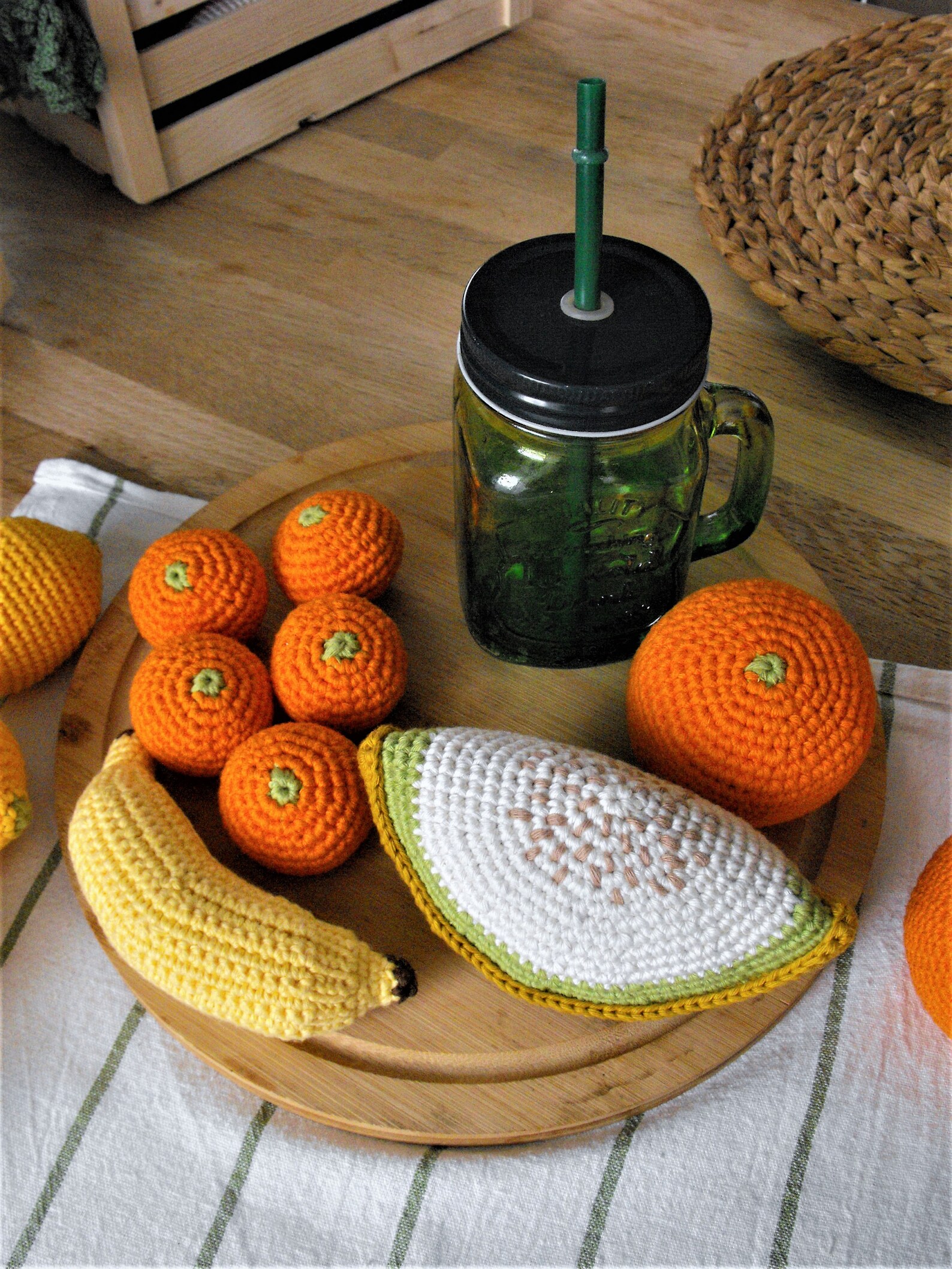 Crochet Melon Toy Amigurumi Fruits Yarn Play Food for Kids - Etsy