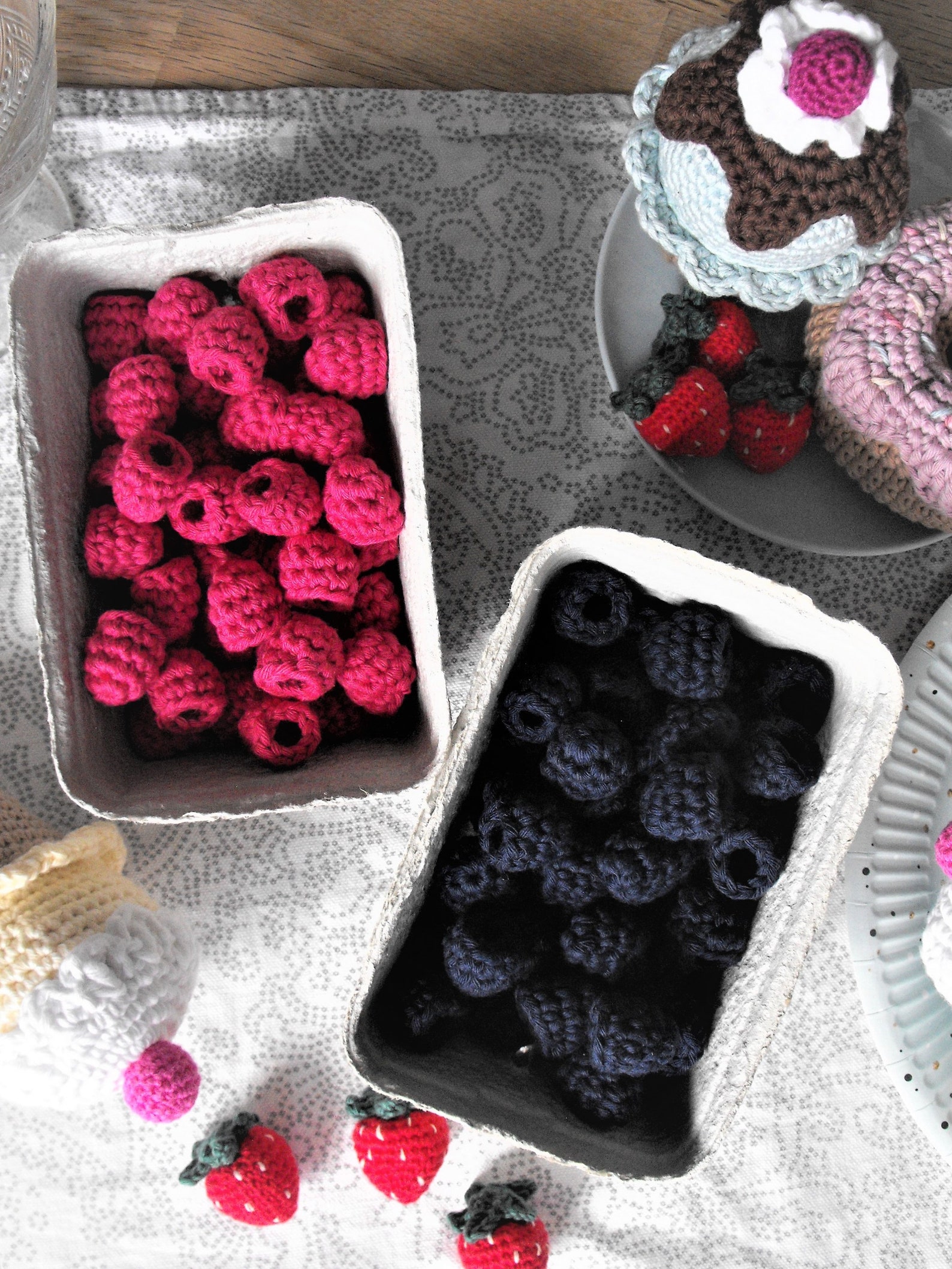 30pcs in Box Raspberries Blackberries Crochet Fruits | Etsy
