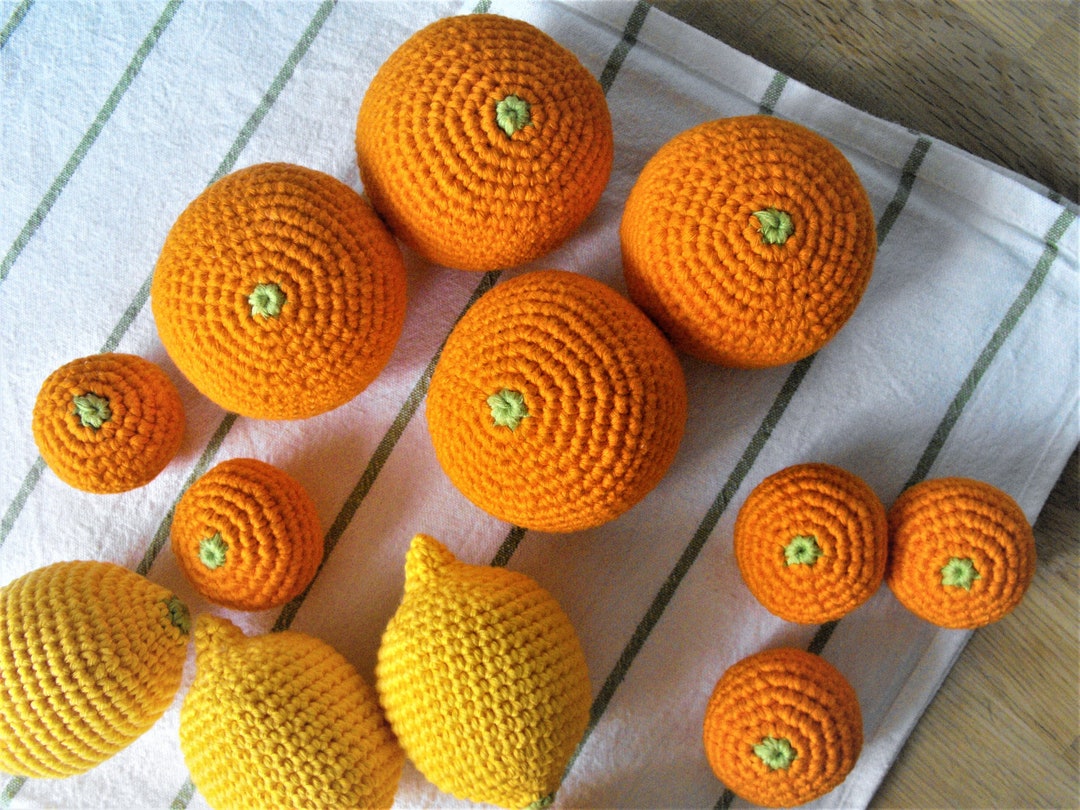 Cotton Tangerines, Mandarin, Crochet Stuffed Fruits Amigurumi, Play ...