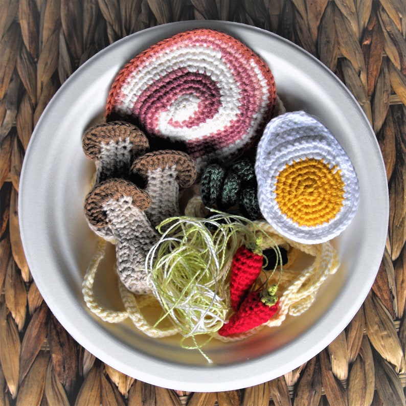 Ramen Soup Crochet Play Food Set Fake Food for Kids Kitchen - Etsy