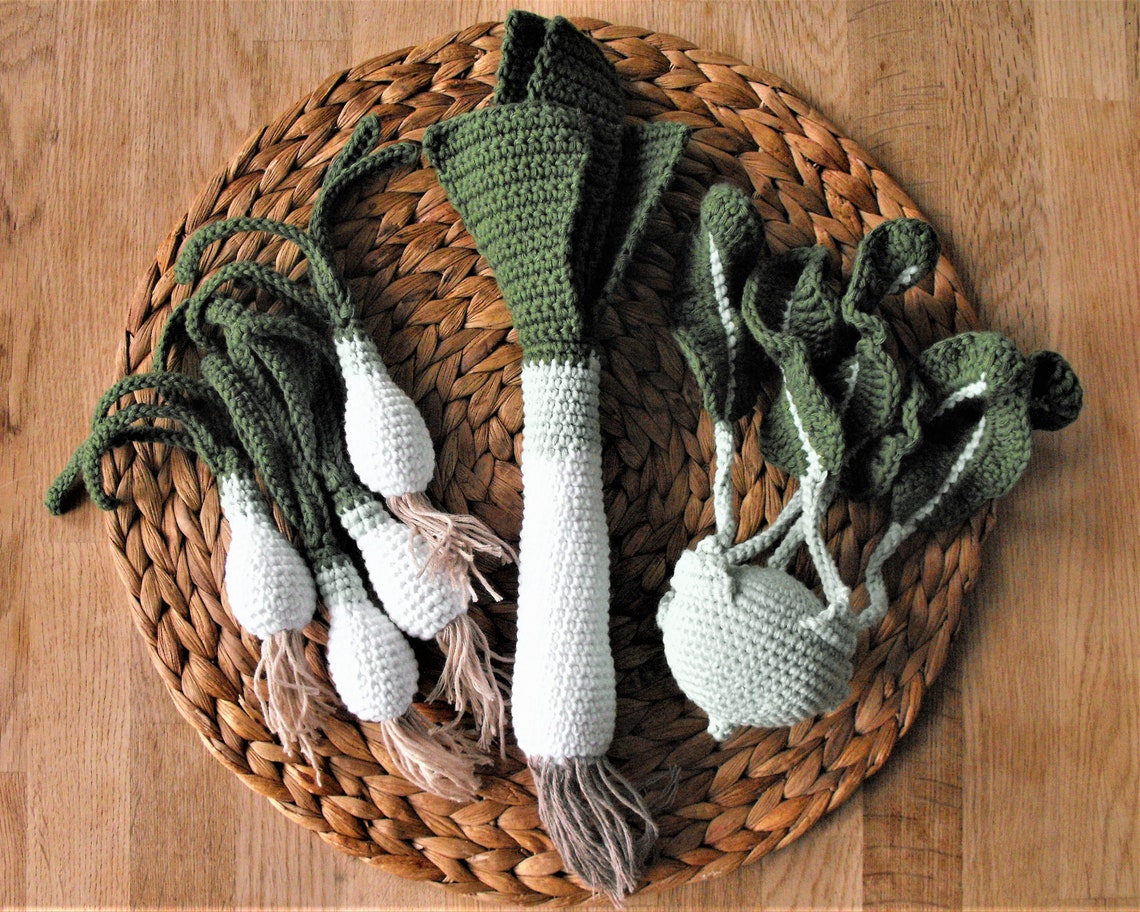 Crochet Spring Onion Stuffed Amigurumi Vegetables Cotton - Etsy