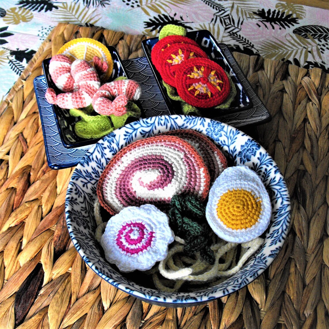 Ramen Soup Crochet Play Food Set Fake Food for Kids Kitchen - Etsy