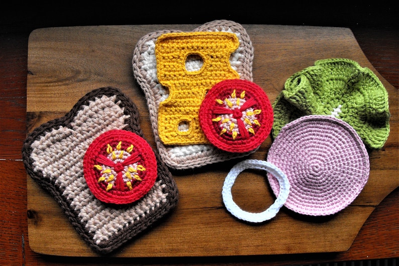 Crochet Sandwich Toy Breakfast Set for Kids Kitchen Pretend - Etsy