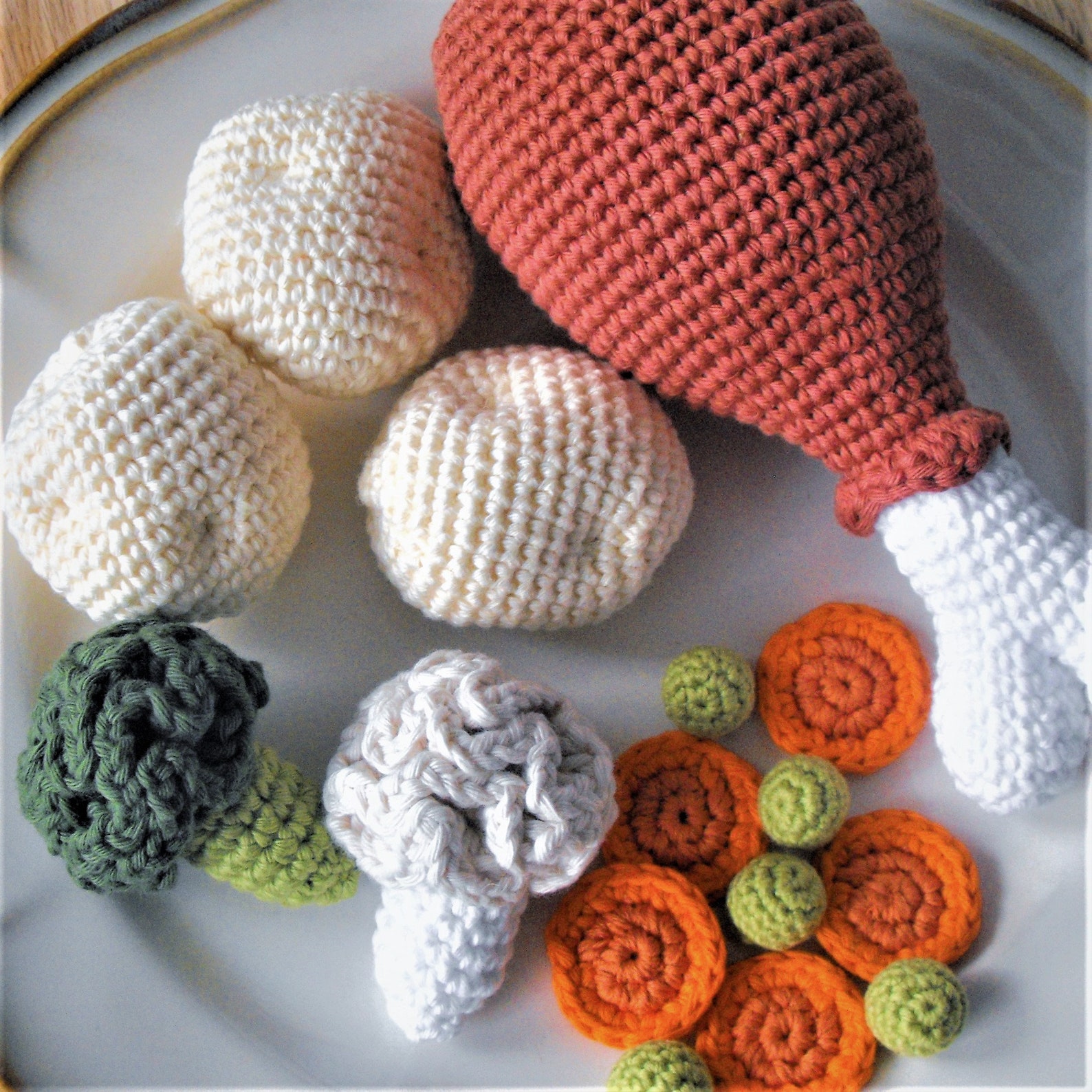 Crochet Dinner Set Fried Chicken Drumstickpotatoes Cotton - Etsy