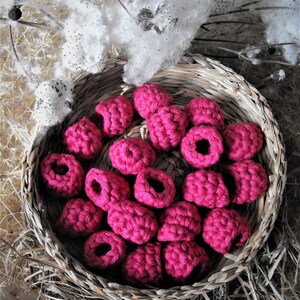 Crochet Raspberries, Cotton Fruits Amigurumi, Yarn Play Food for Kids ...