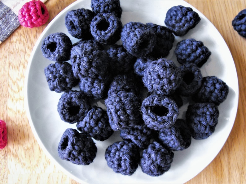 Crochet Raspberries Cotton Fruits Amigurumi Yarn Play Food - Etsy