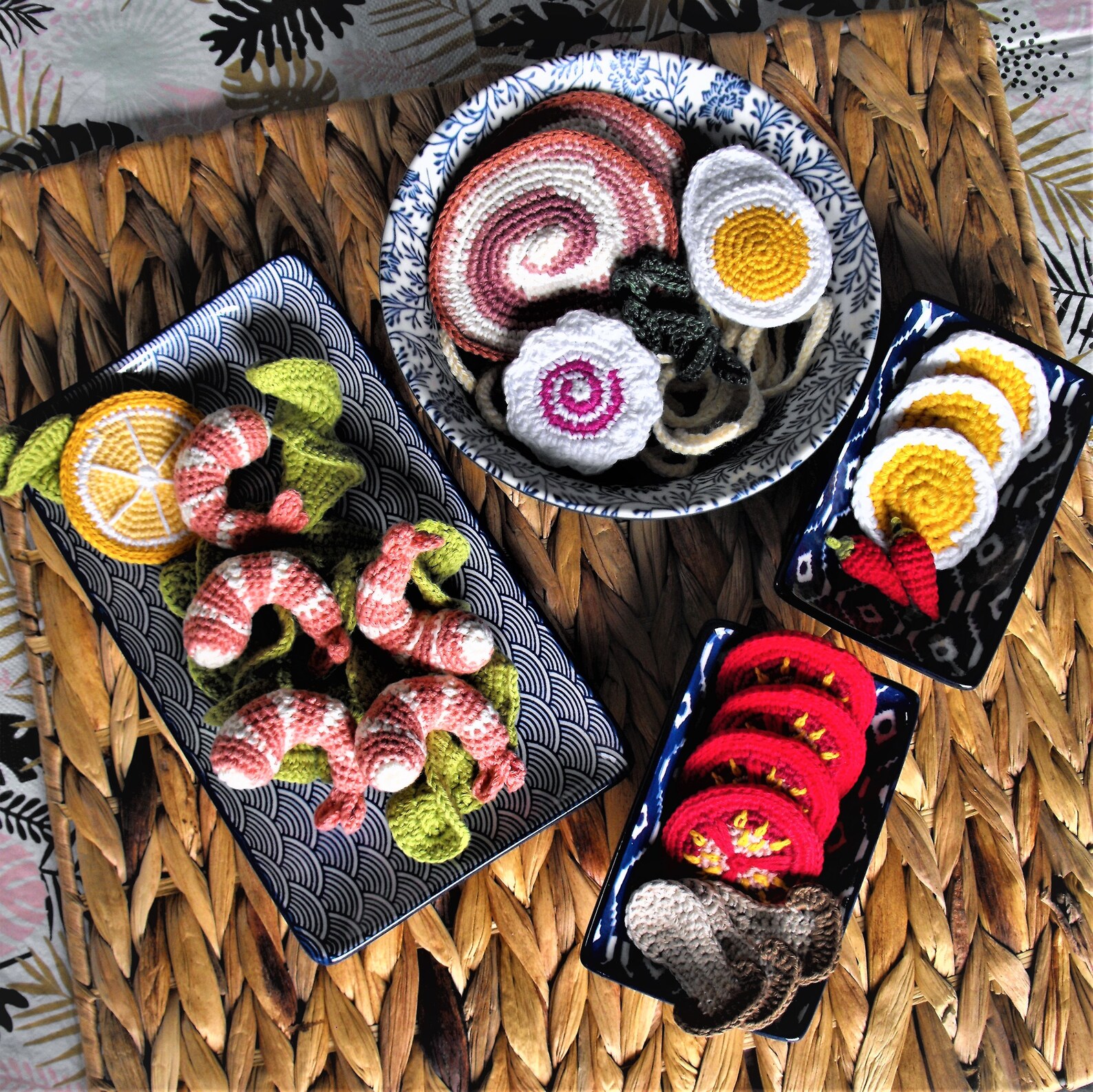 Ramen Soup Crochet Play Food Set Fake Food for Kids Kitchen - Etsy