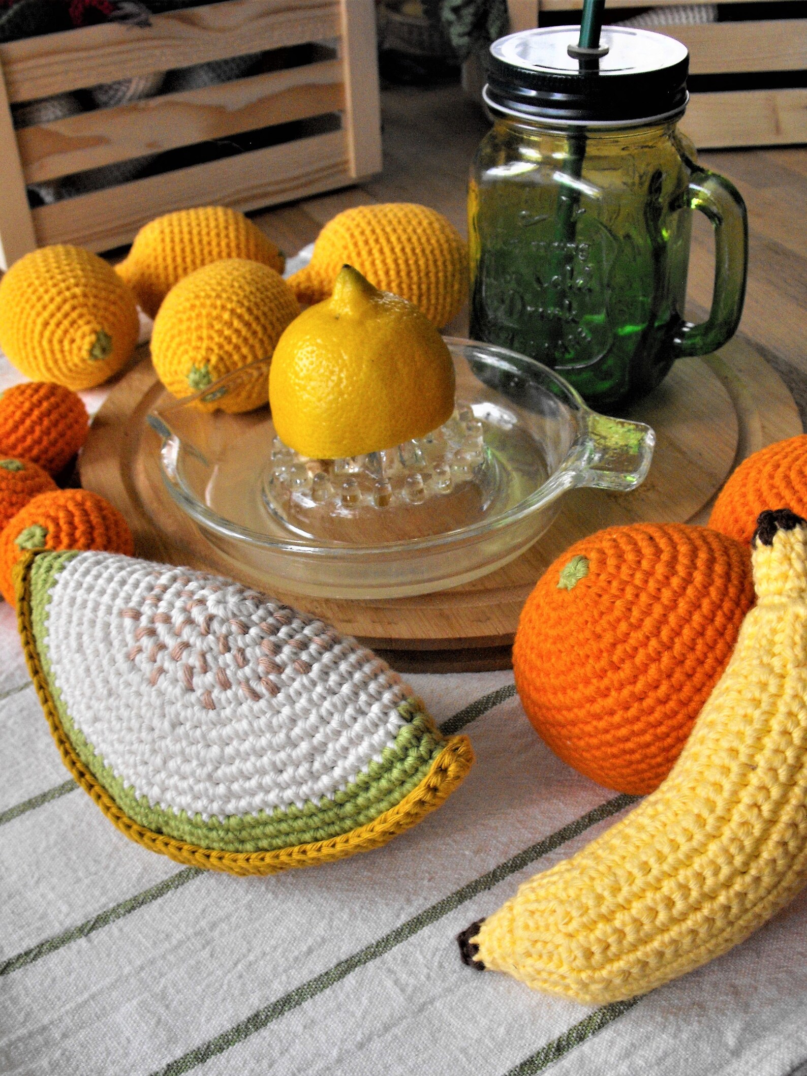 Crochet Melon Toy Amigurumi Fruits Yarn Play Food for Kids - Etsy