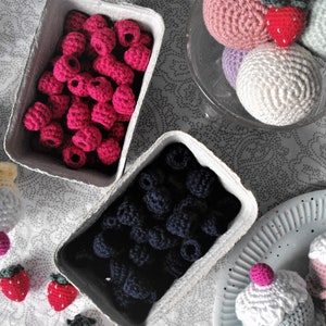 30pcs in Box, Raspberries, Blackberries, Crochet Fruits Amigurumi ...