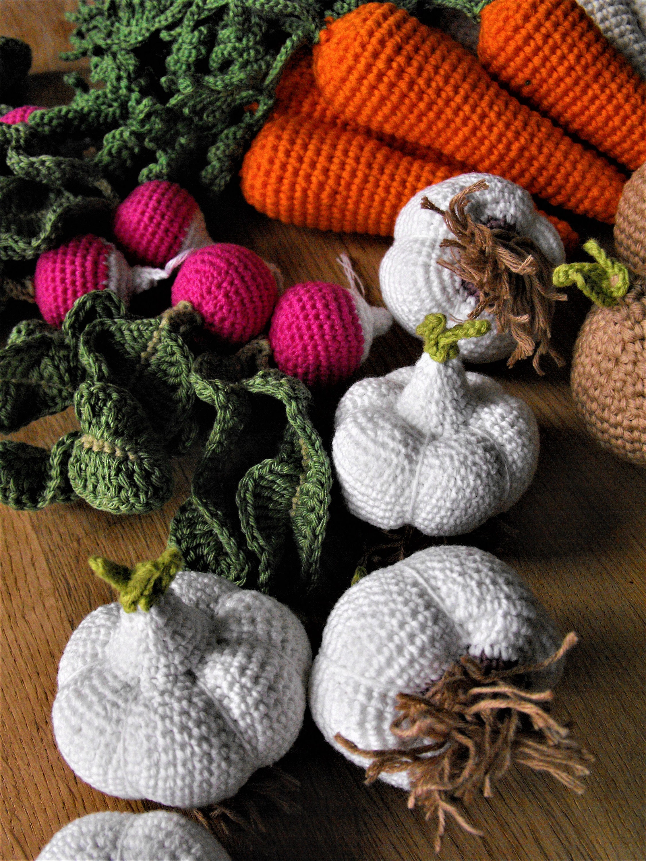 Crochet Garlic, Cotton Yarn Vegetables Toys, Pretend Play Food ...