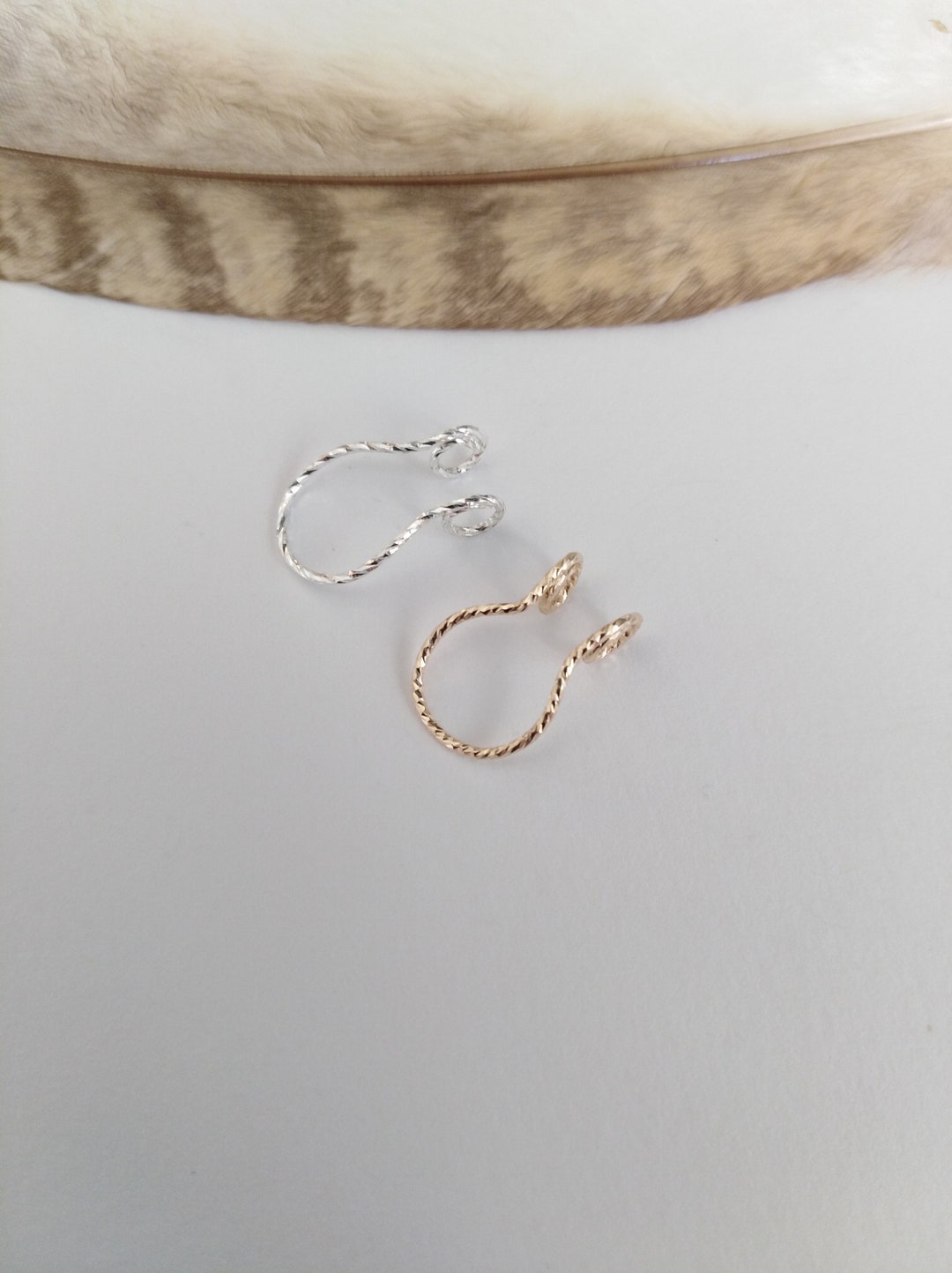 Sparkling Septum Ring Without Piercing Yellow Gold Filled or Silverfake ...