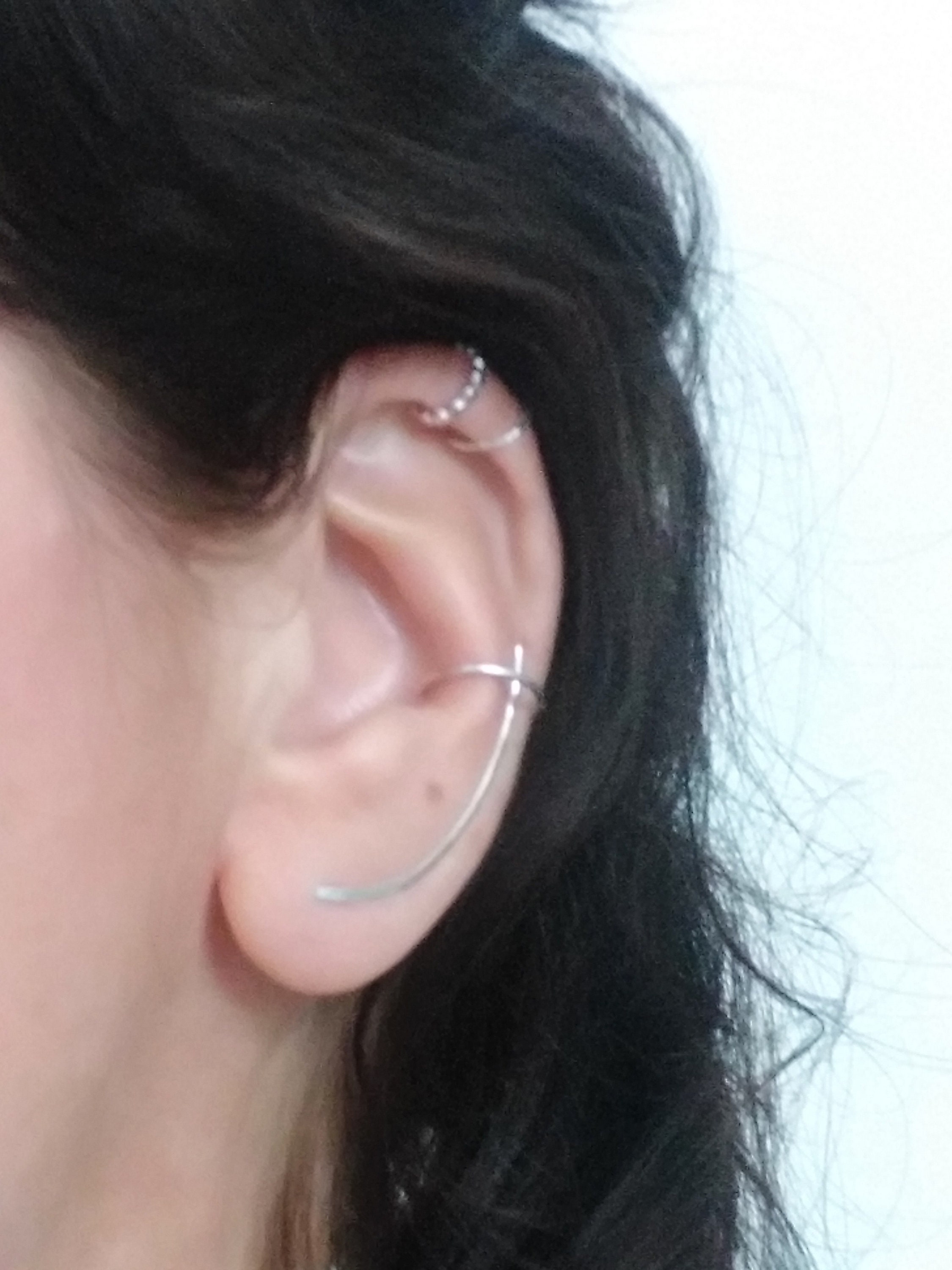 Helix Ear Cuff Small Rose or Yellow Gold Silver Upper - Etsy