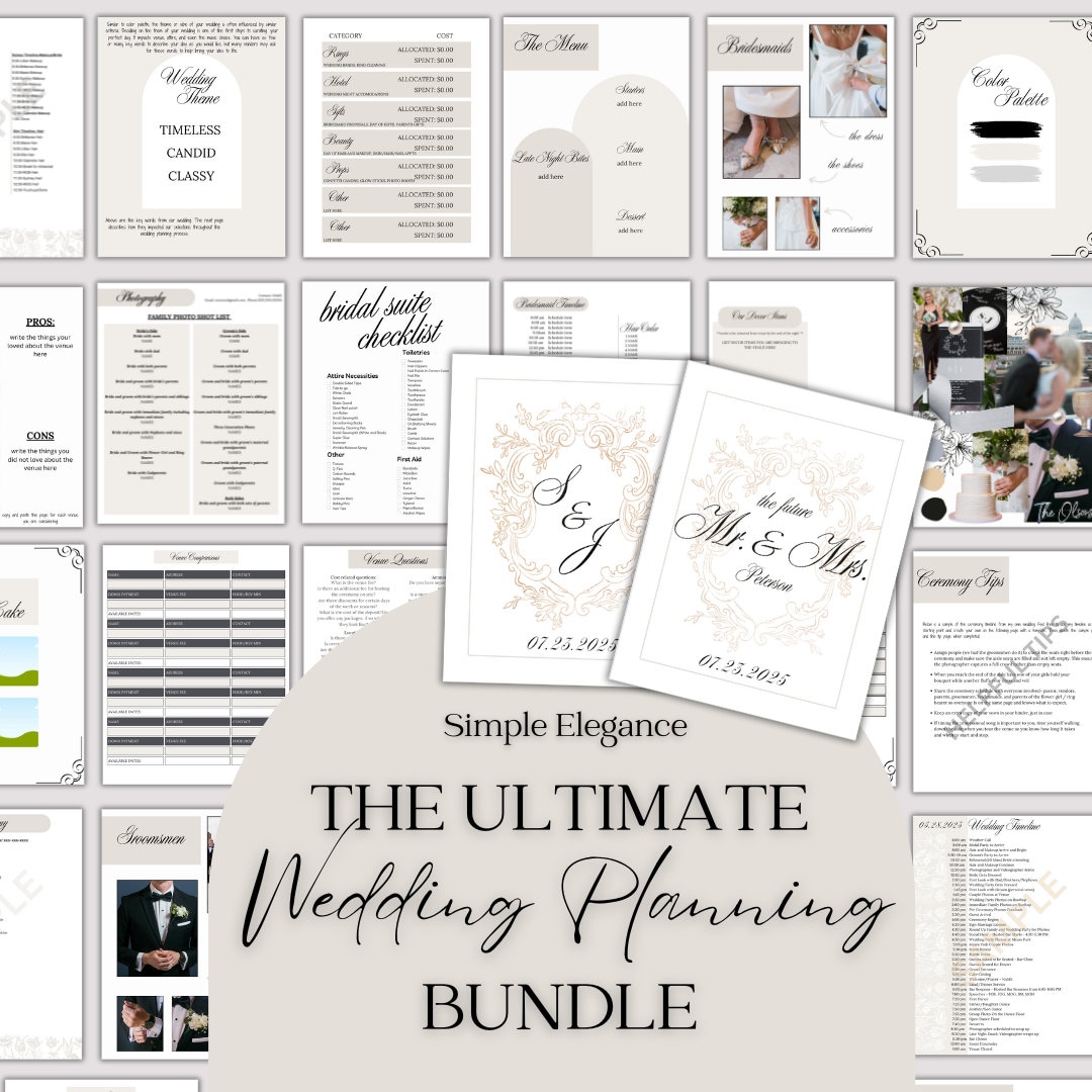 Ultimate Wedding Planning Binder Template | Elegant, Customizable Canva ...
