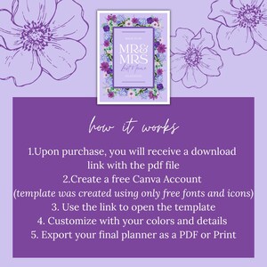 Ultimate Wedding Planning Binder Template Purple Theme, Customizable ...