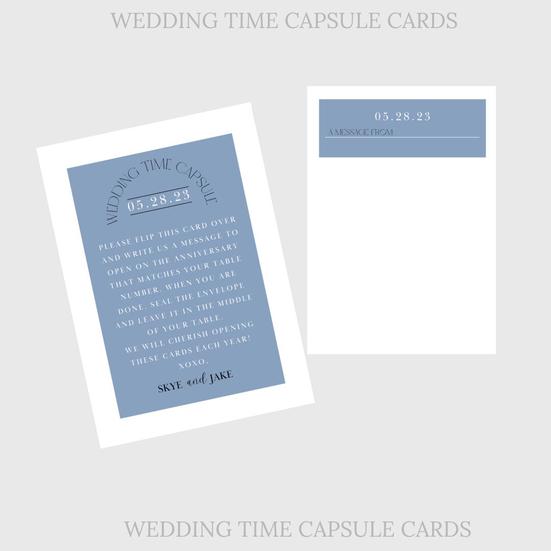 Wedding Time Capsule Card Template CUSTOMIZABLE CANVA DOWNLOAD Wedding ...