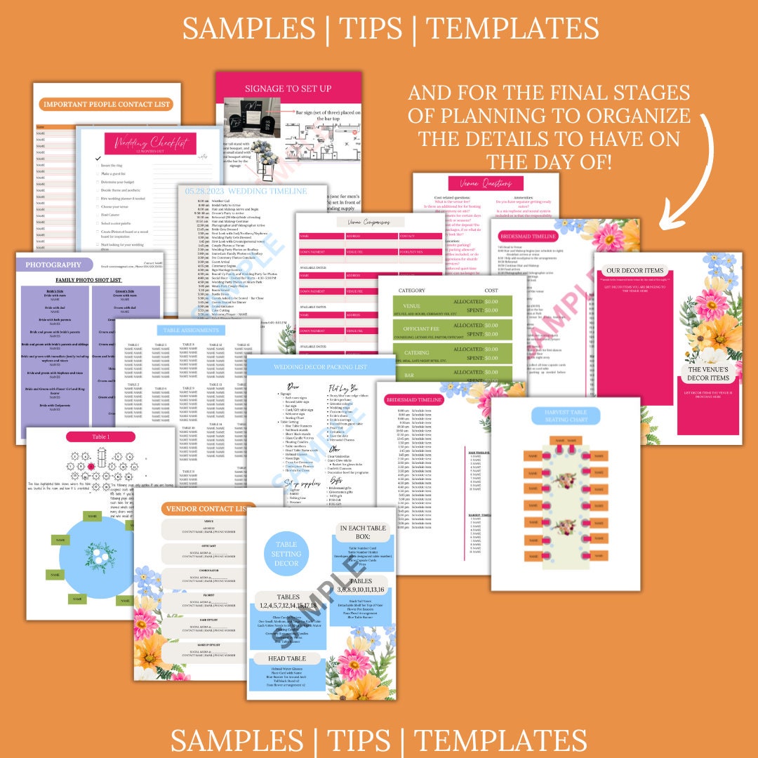 Ultimate Wedding Planning Binder Template | Garden Party, Customizable ...