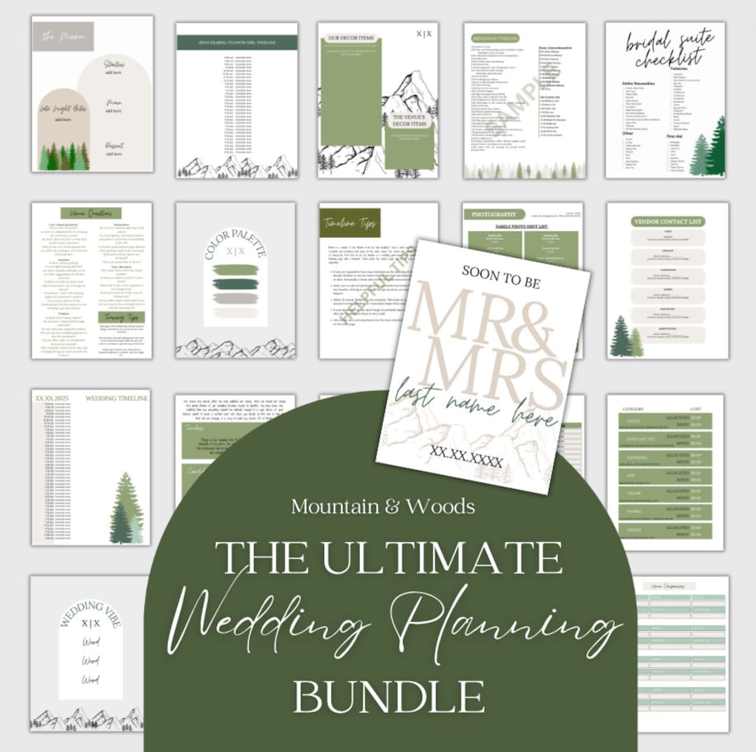 The Ultimate Wedding Planning Binder Template | Green Mountain+woods ...
