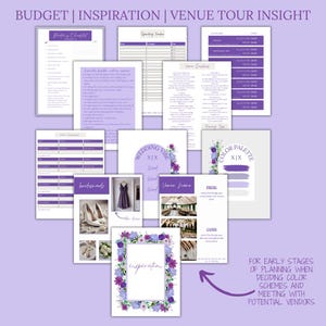 Ultimate Wedding Planning Binder Template | Purple Theme, Customizable ...