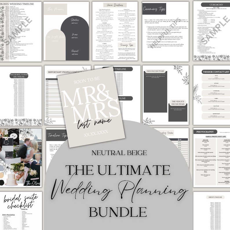 Ultimate Wedding Planning Binder Template | Modern Neutral,customizable ...