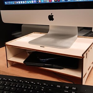 Desktop Monitor Stand Organizer. Laser Cut Vector in Svg, Dxf, Dwg, Pdf ...