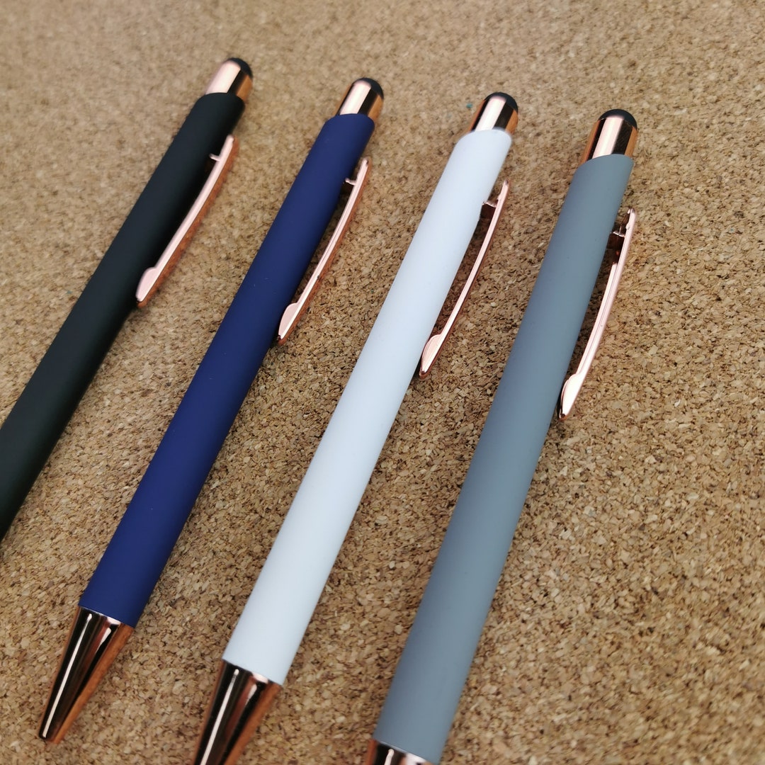 Personalized Luxurious Soft Touch Rose Gold Pen, Rubberized Soft Touch ...