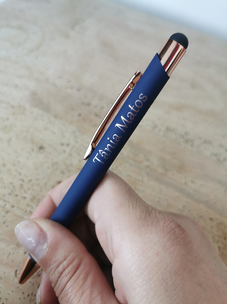 Personalized Luxurious Soft Touch Rose Gold Pen, Rubberized Soft Touch ...