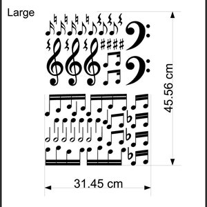 Musical Note Vinyl Sticker Decals, Suitable for a Variety of Surfaces ...