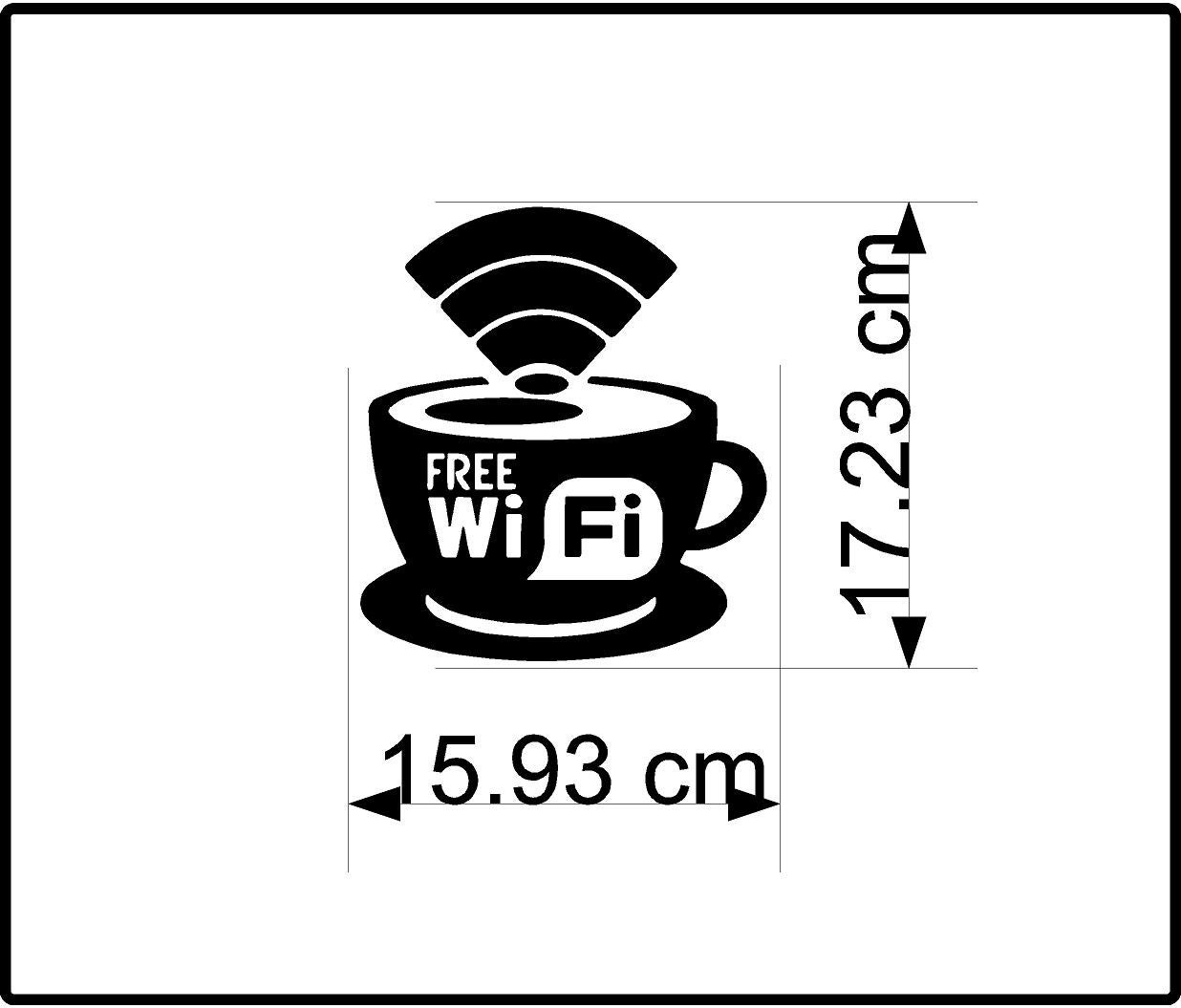 1 x 'Free Wi-Fi' vinyl sticker decal for coffee shop, window, door ...