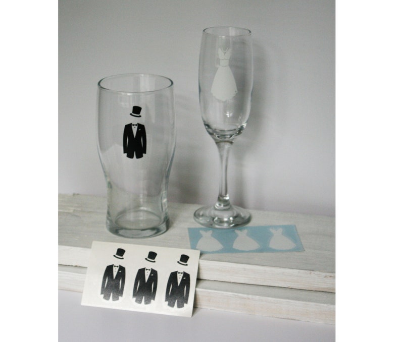 3 X Pairs of Bride and Groom Wedding Vinyl Sticker Decals for - Etsy