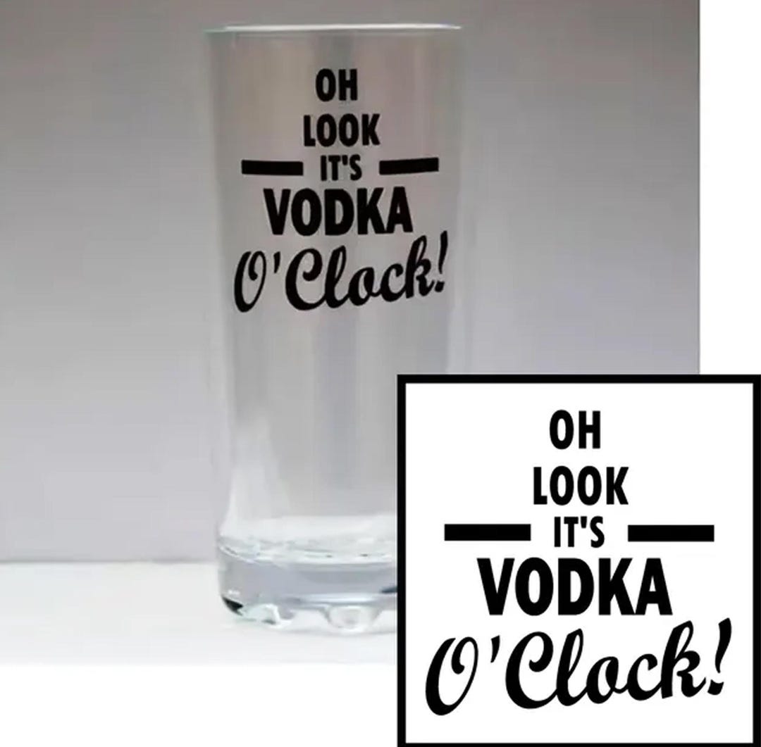 Vodka O'clock Vinyl Sticker Decals - Set of 6 - Etsy
