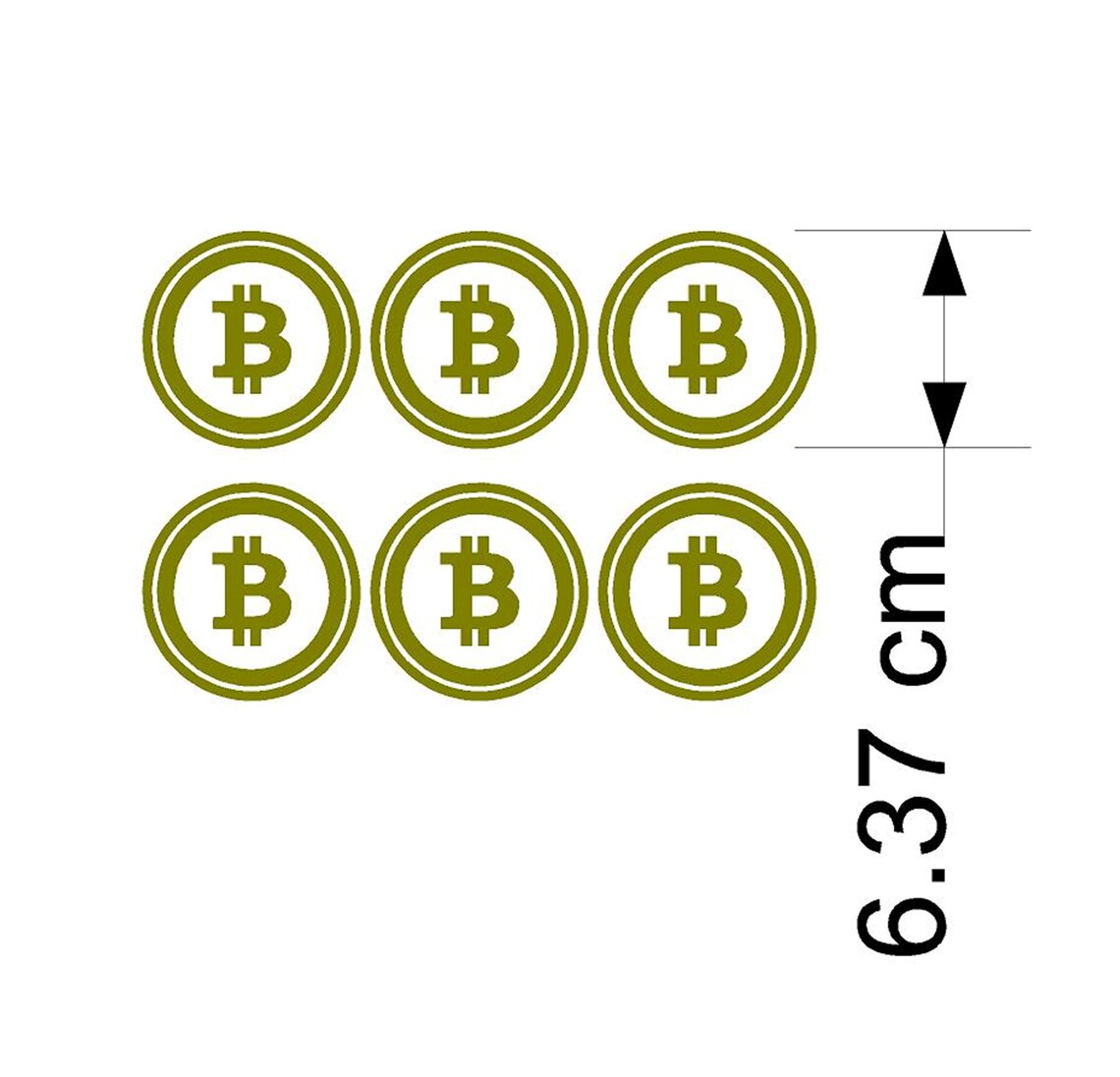 6 X Large Bitcoin Cryptocurrency Label Vinyl Sticker Decals for Mug ...