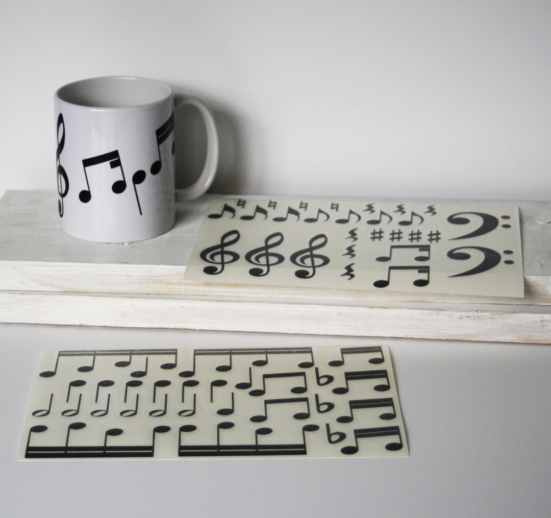 Musical Note Vinyl Sticker Decals, Suitable for a Variety of Surfaces ...