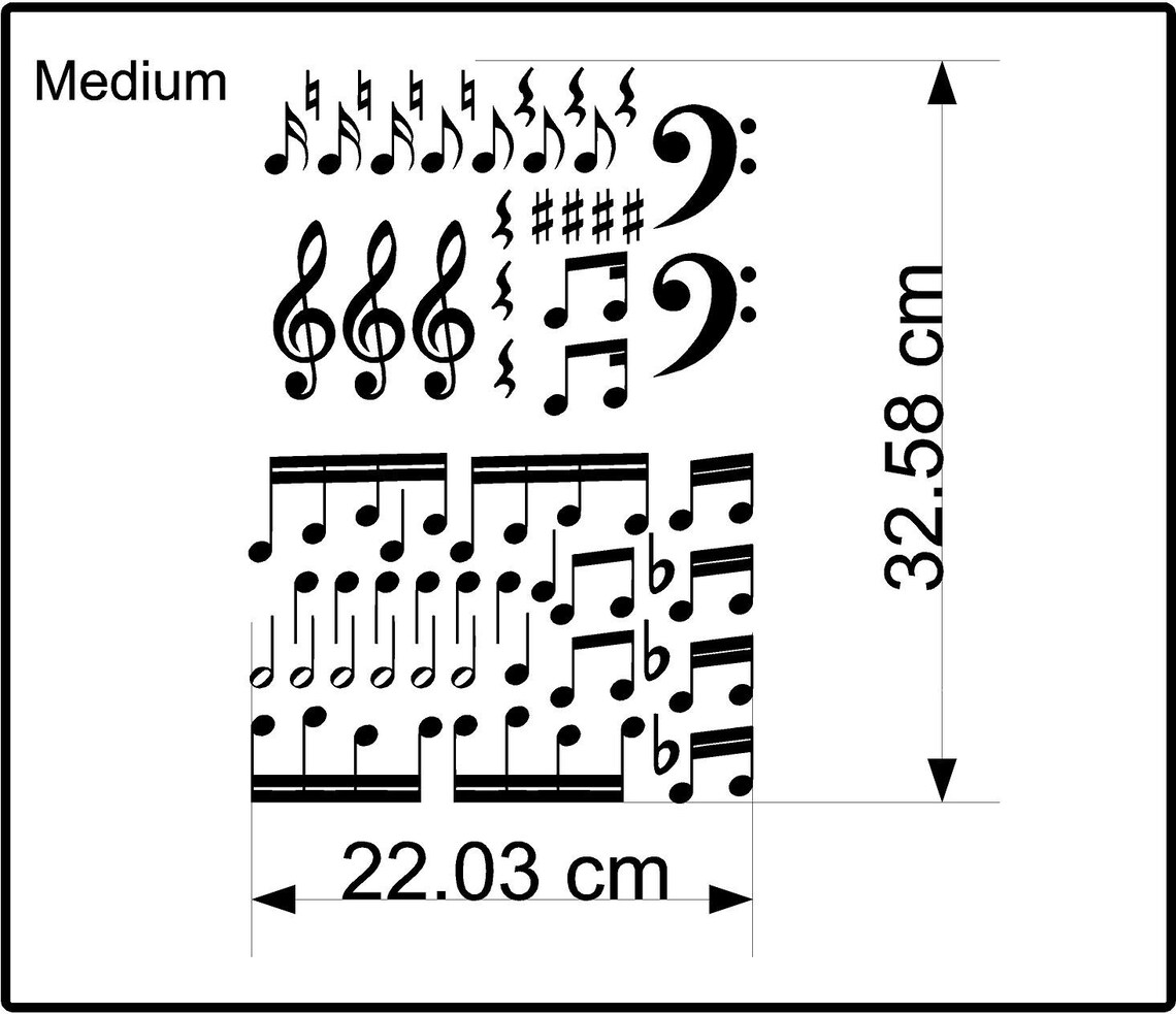 Musical Note Vinyl Sticker Decals Suitable for a Variety of | Etsy