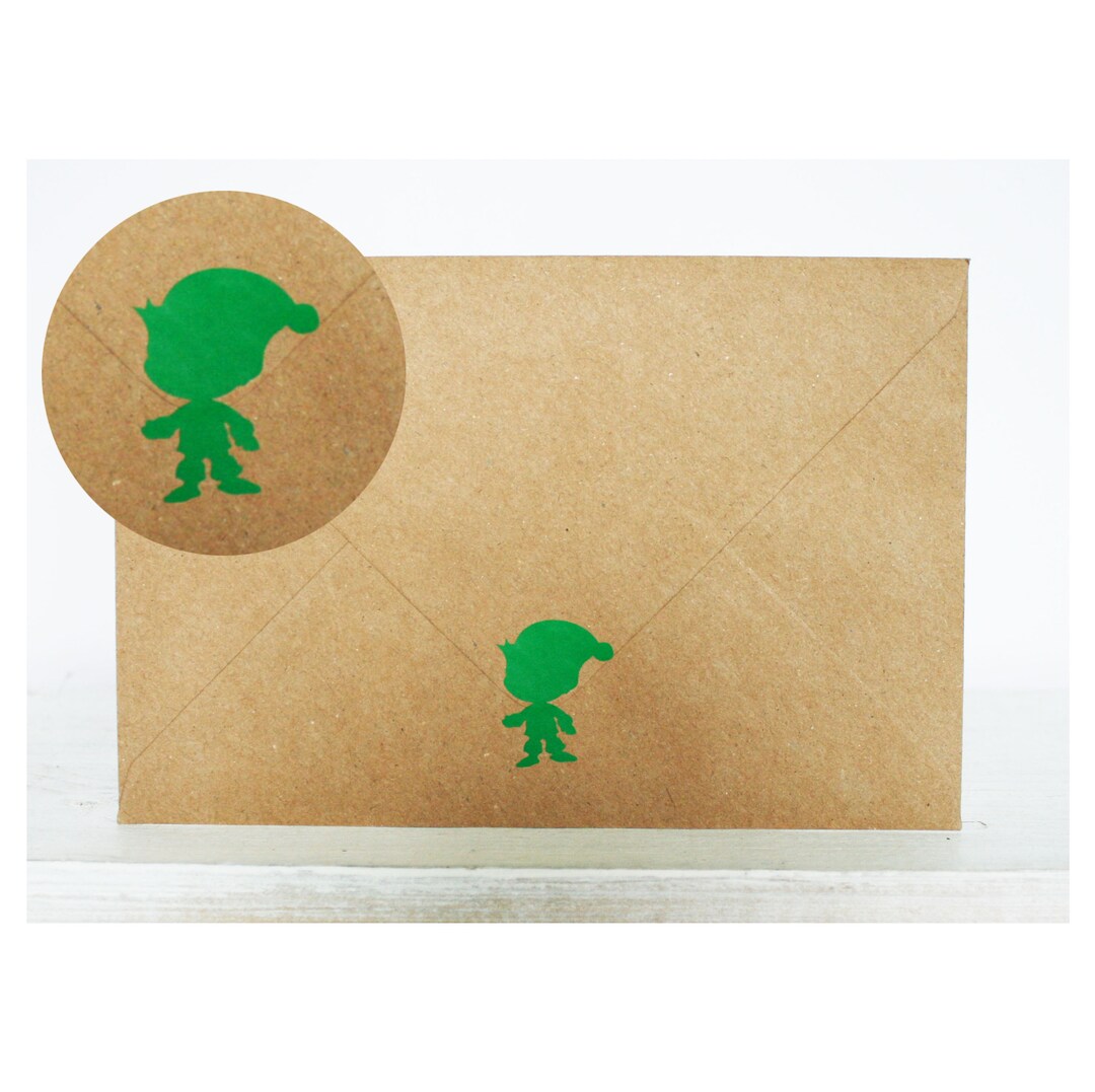 32 X Elf Envelope Seal Vinyl Sticker Decals, Novelty Christmas ...