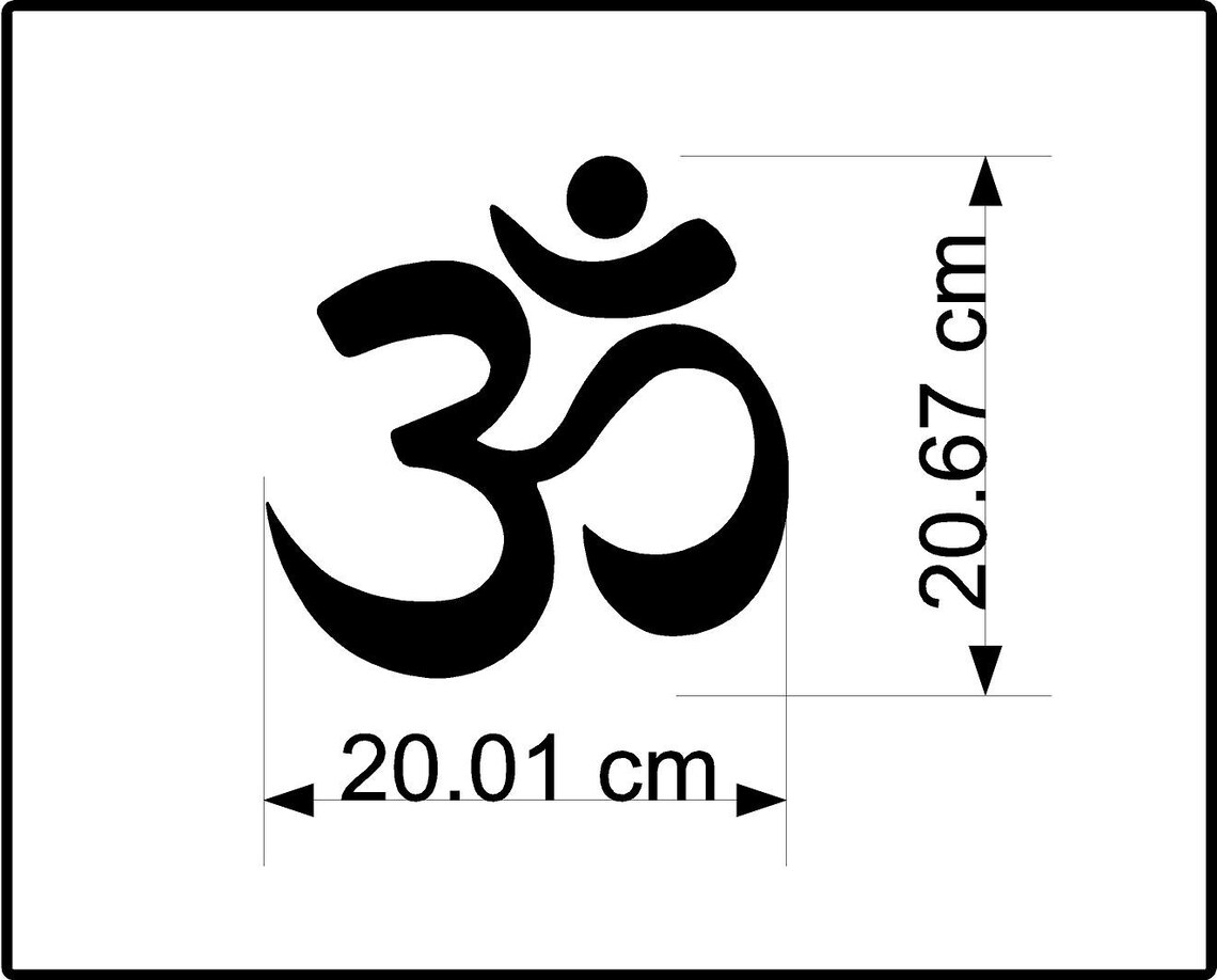 1 X 'om' Symbol Wall Art Vinyl Sticker Decal. Yoga Aum Window Sticker ...