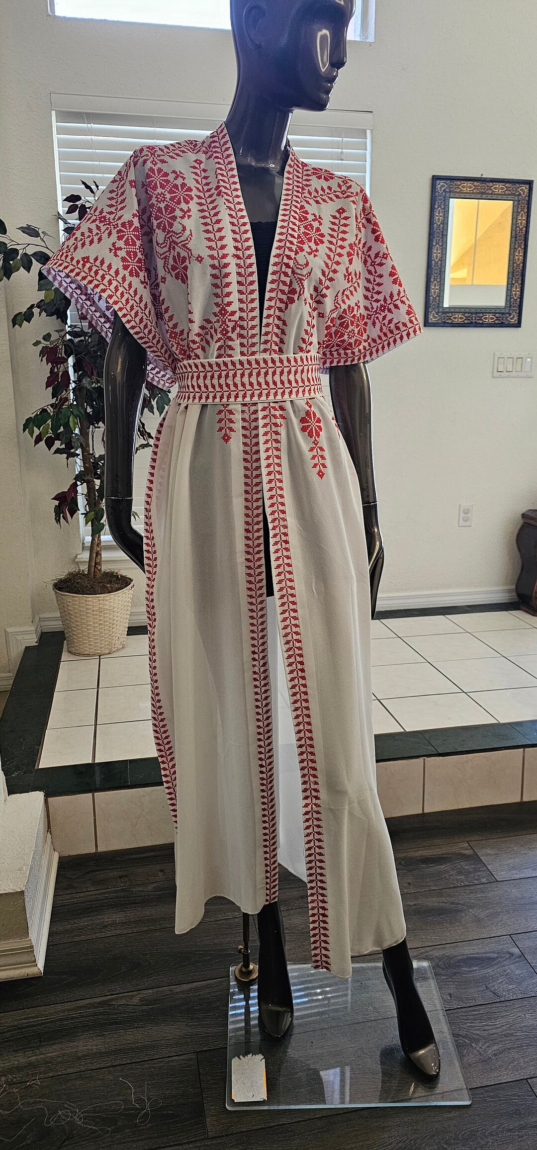 Traditional Modern Palestinian Jordanian White Embroidered Tatreez ...