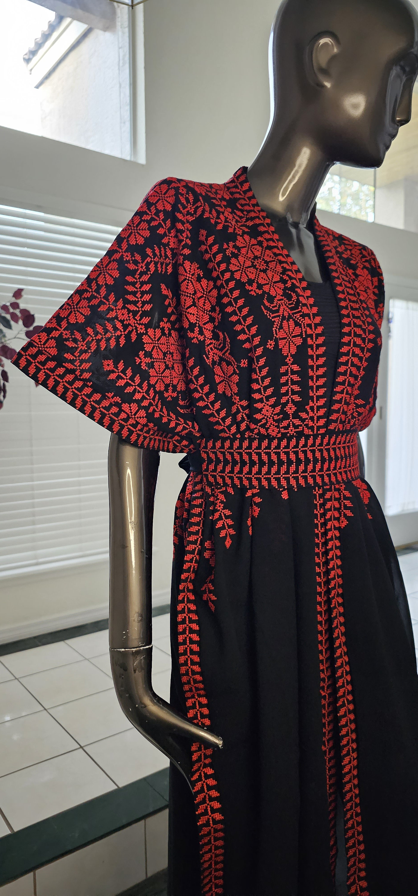 Traditional Modern Palestinian Jordanian Black Embroidered Tatreez ...